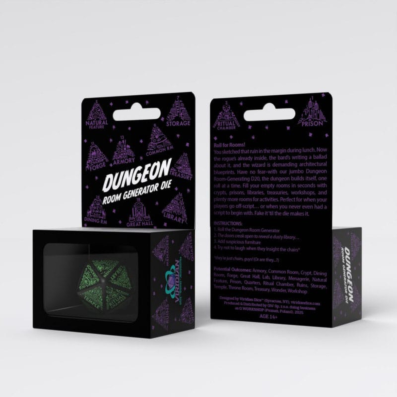 Viridian Dice Jumbo Dungeon Room Generator D20 | Elbenwald