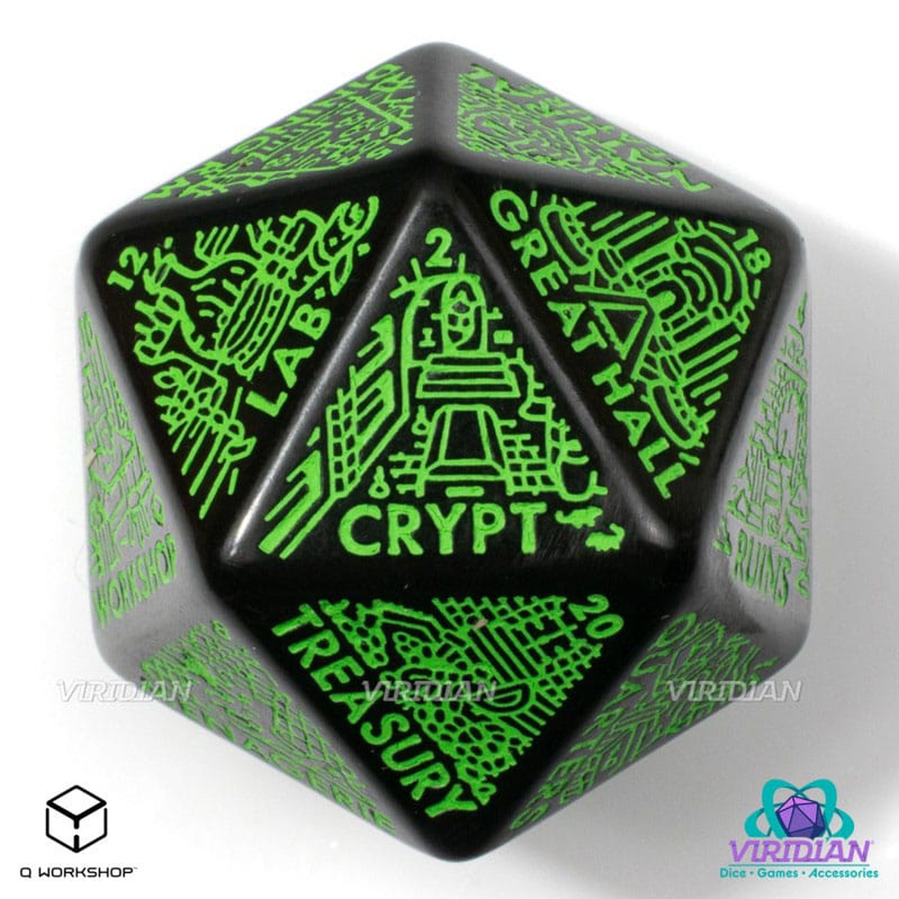 Viridian Dice Jumbo Dungeon Room Generator D20 | Elbenwald