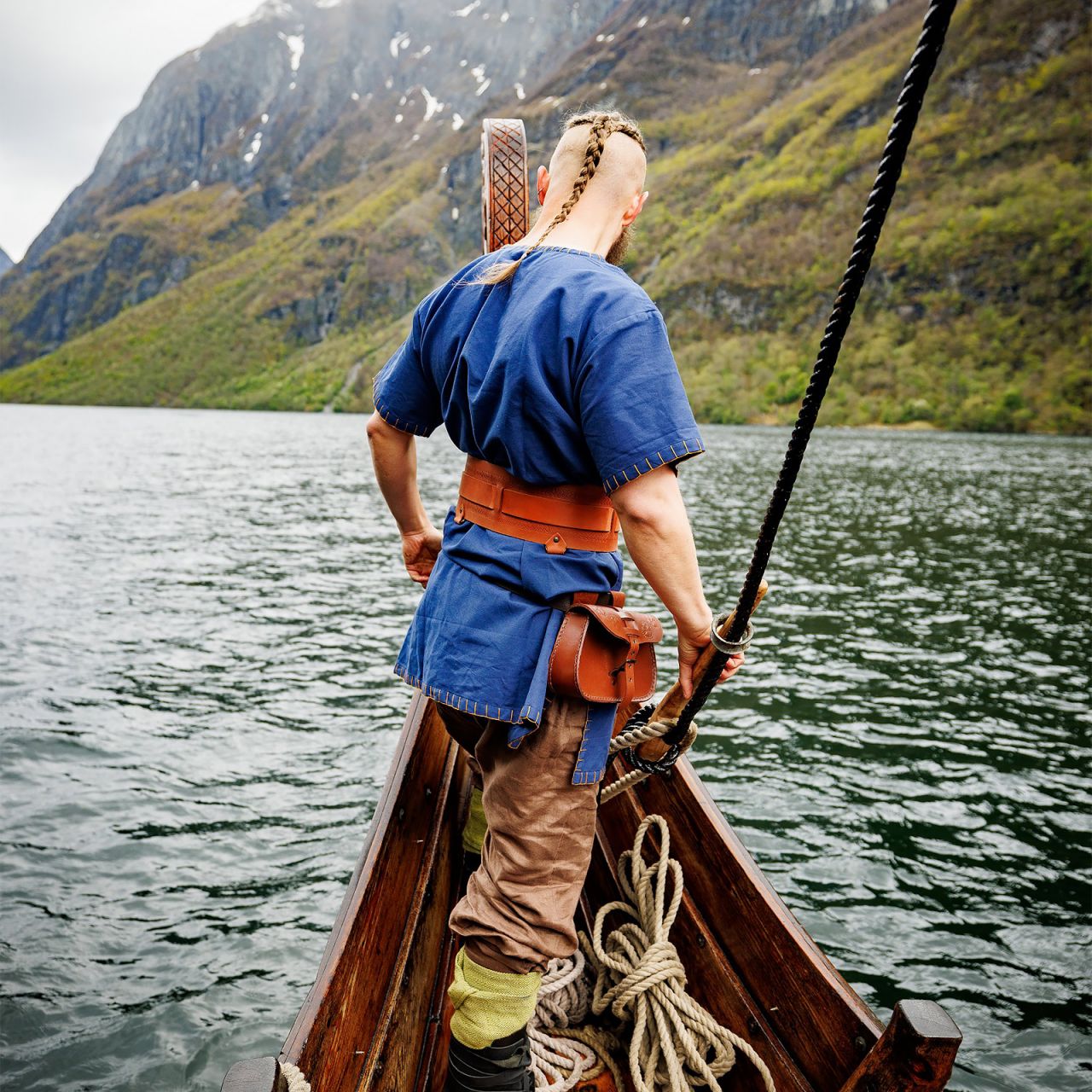 Medieval tunic short sleeve Theobald blue | Elbenwald