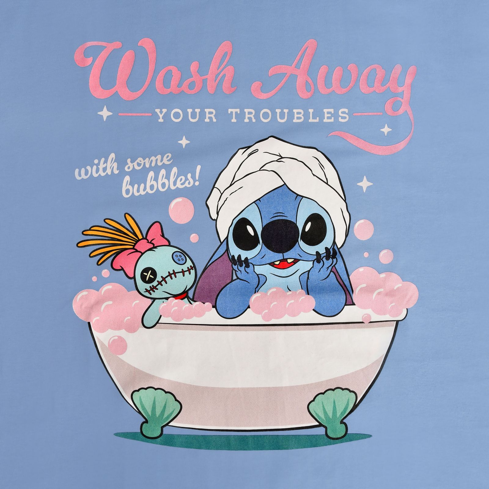 Stitch Wash Away T-shirt long bleu - Lilo & Stitch | Elbenwald