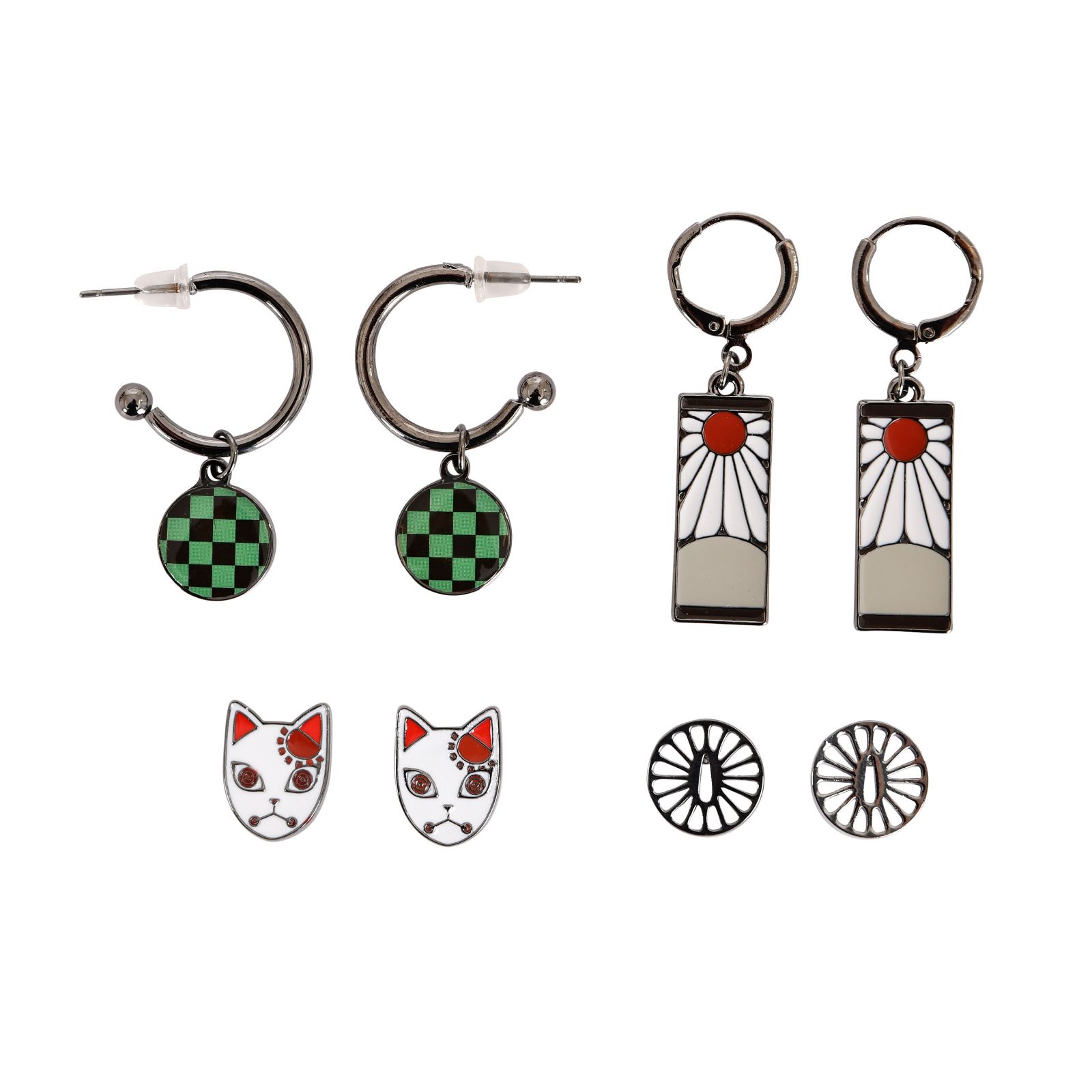 Demon Slayer - Symbols Earrings 4 Piece Set | Elbenwald