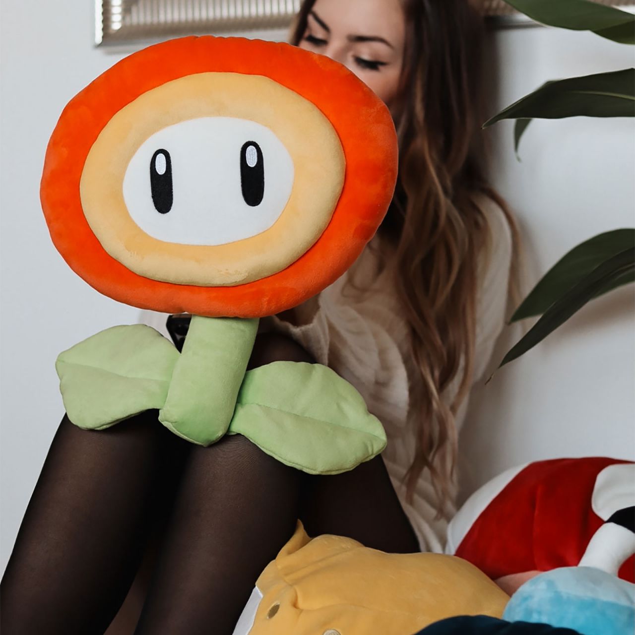 Super Mario - Feuerblume Plüsch Figur XL | Elbenwald