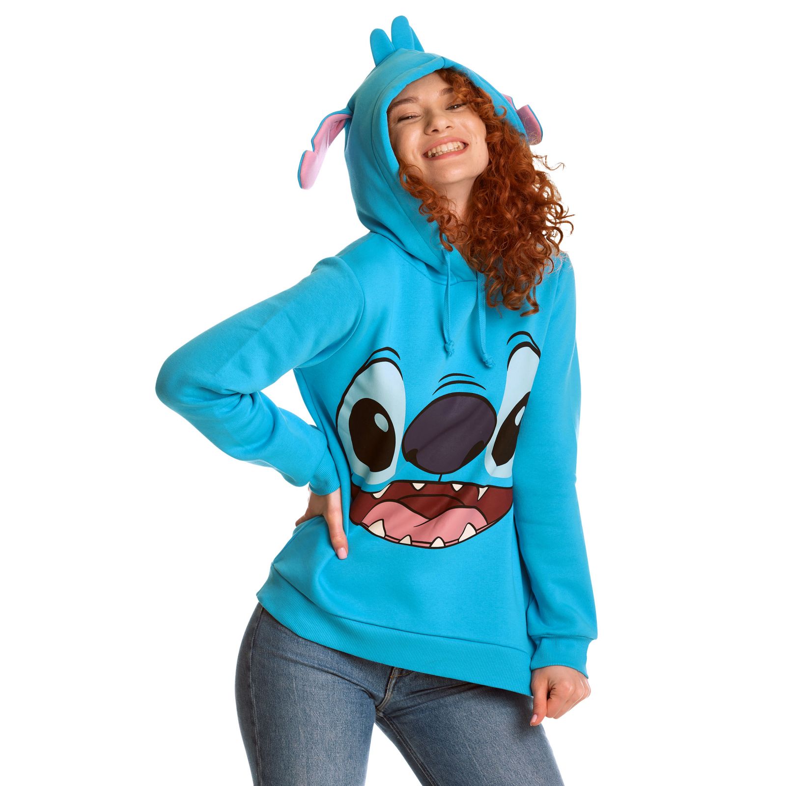Lilo & Stitch - Stitch Damen Hoodie mit Ohren blau | Elbenwald