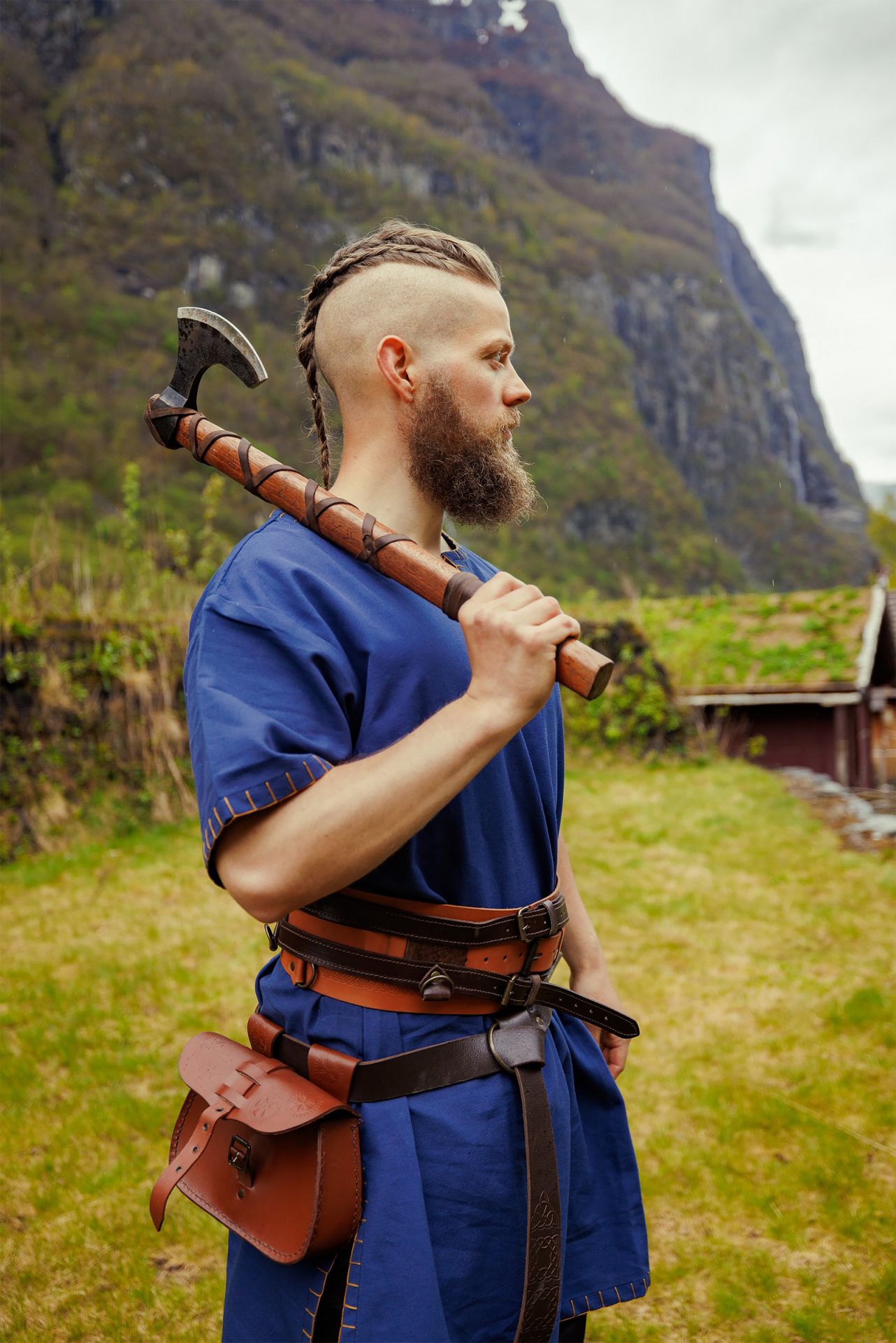 Medieval tunic short sleeve Theobald blue | Elbenwald