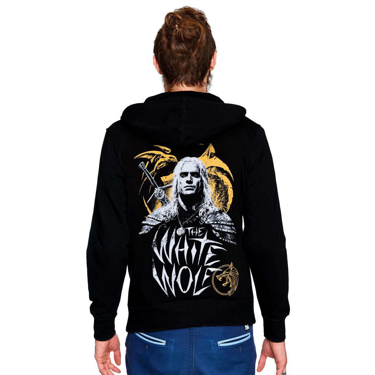 Witcher - Geralt White Wolf Hoodie Black | The Witcher | Elbenwald