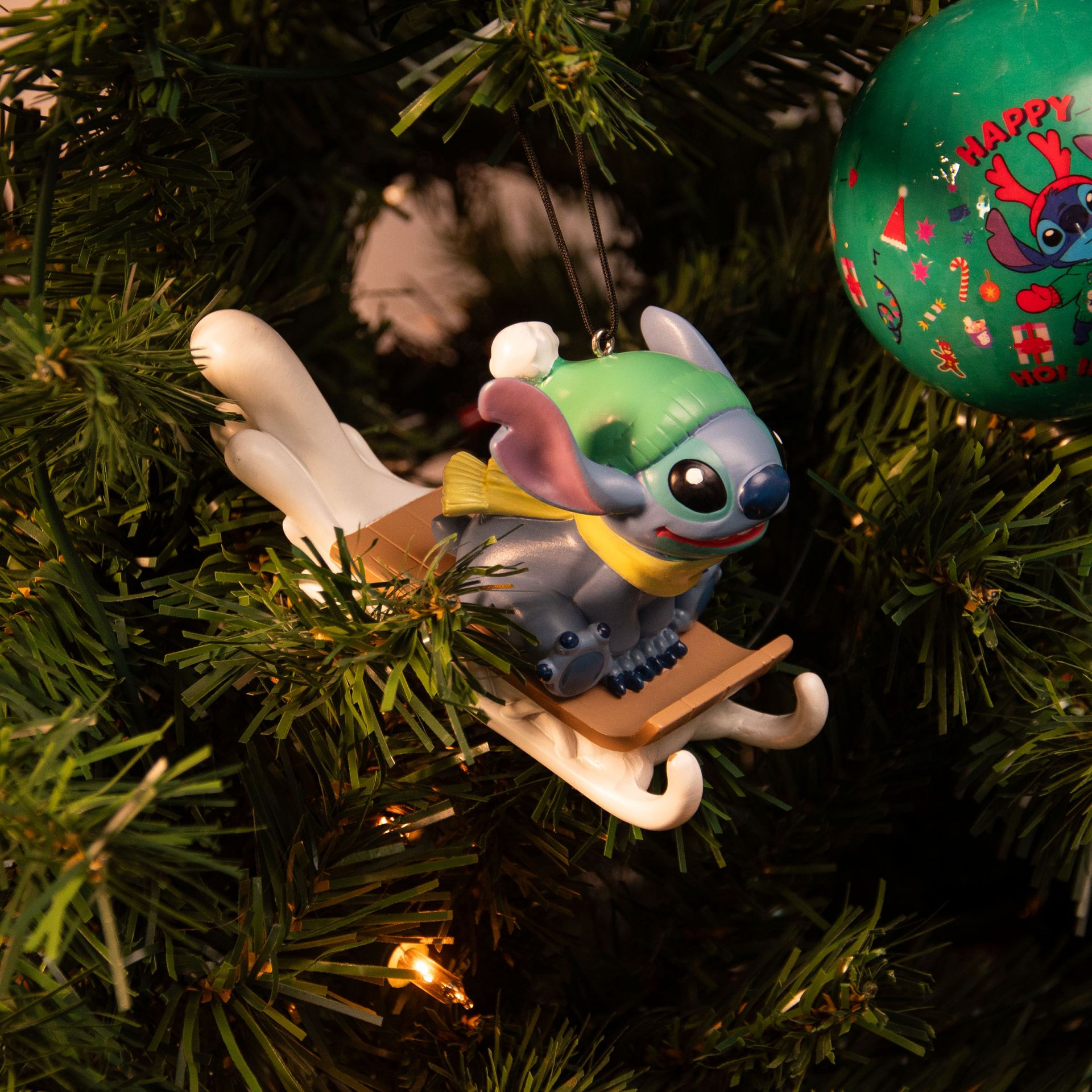 Stitch with Sleigh Christmas Tree Ornament - Lilo & Stitch | Elbenwald