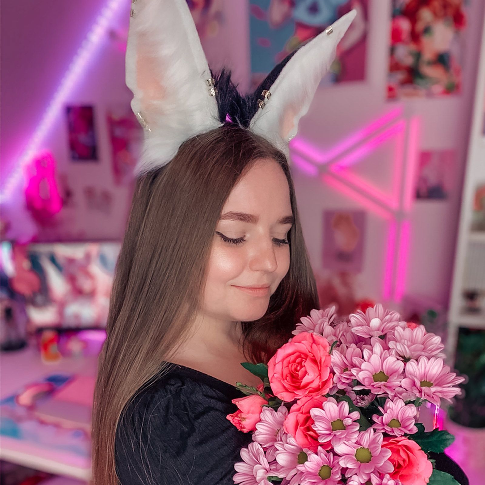 Kitsune Ears black-white | Elbenwald