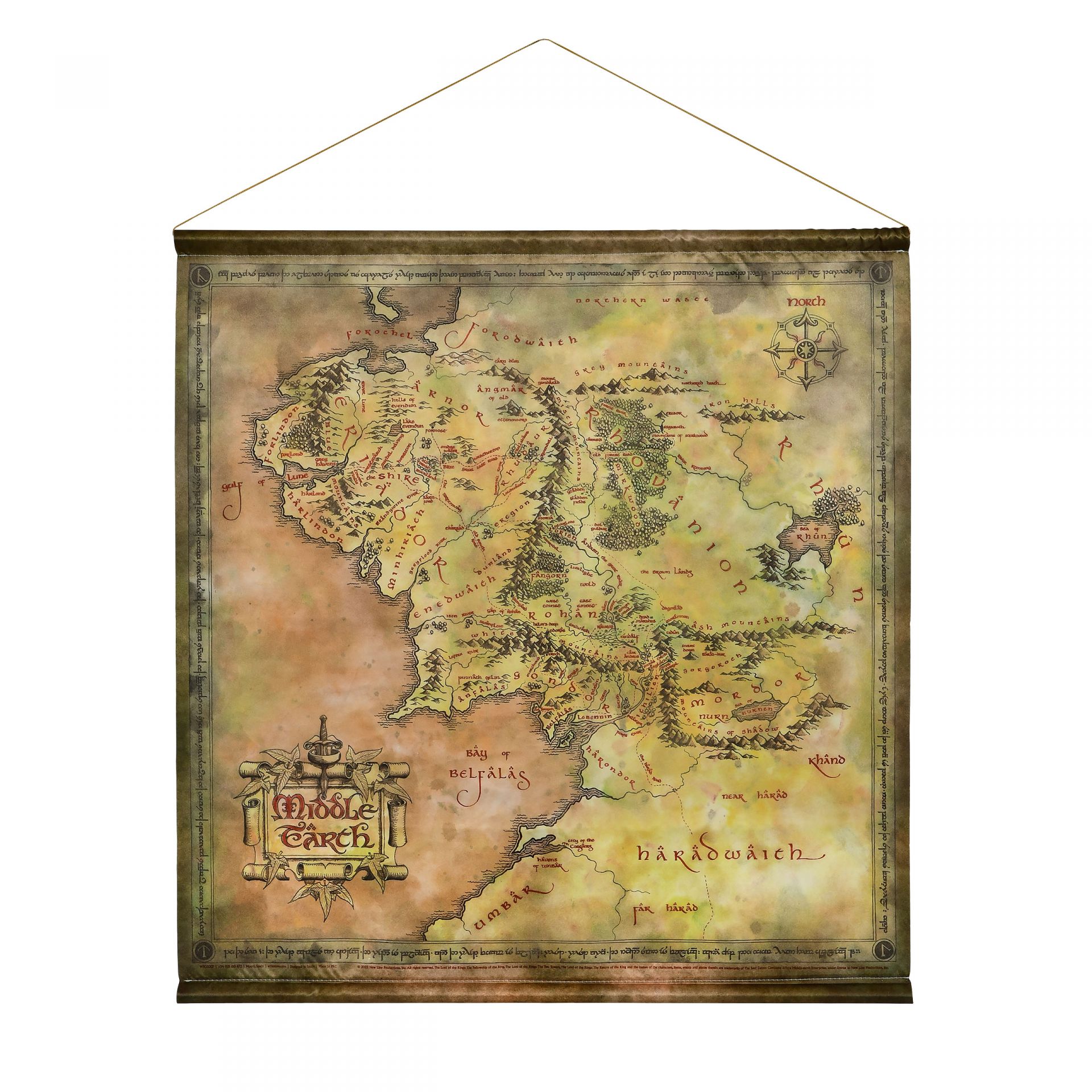 Heer der Ringen - Midden-aarde Kaart Wandrol | The Lord of the Rings ...
