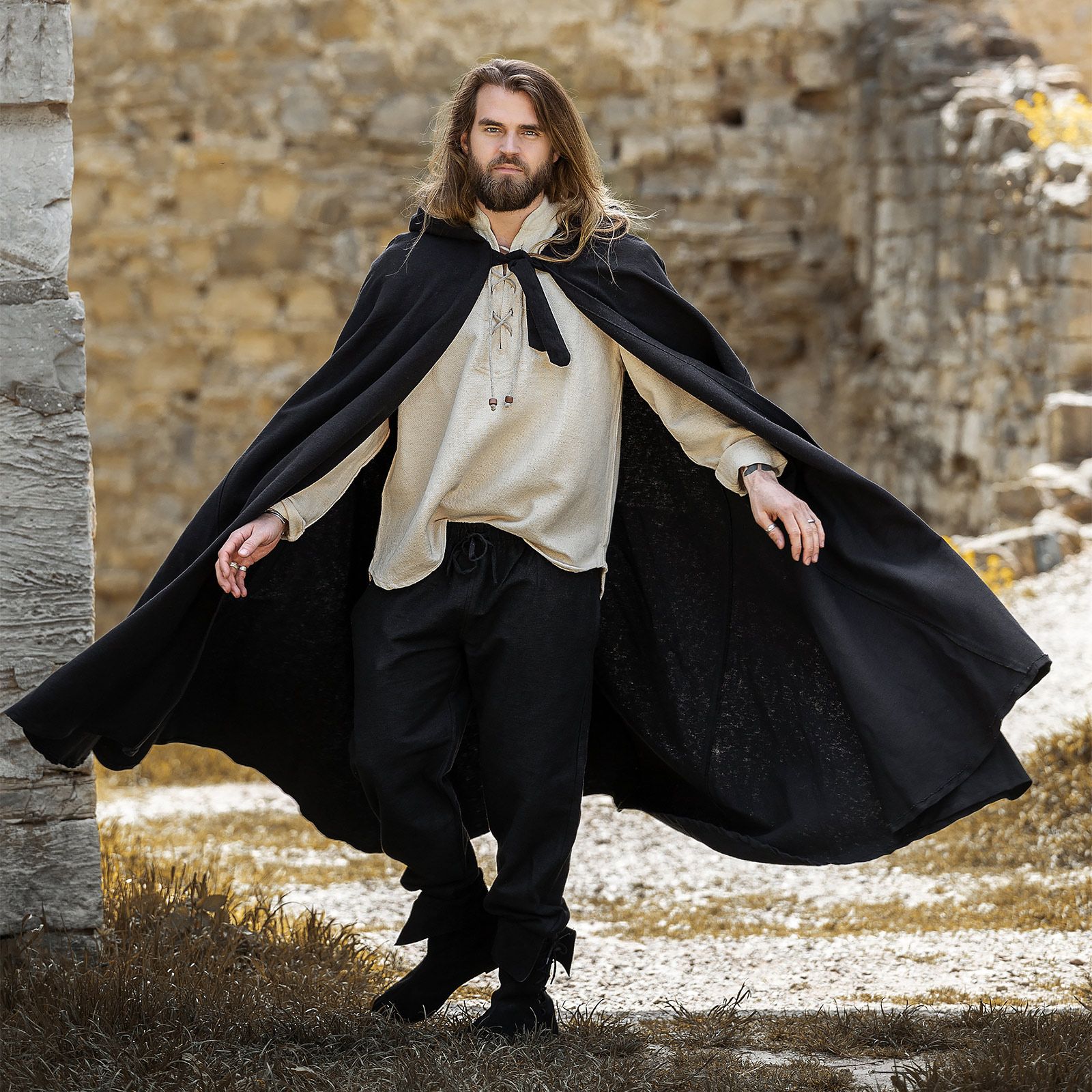 Medieval Cloak Elinor black | Elbenwald
