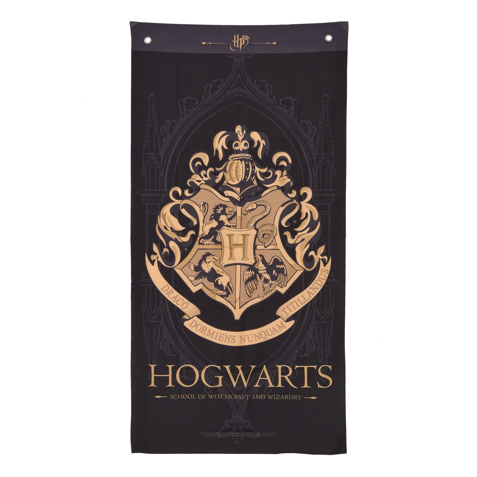 Harry Potter - Hogwarts Crest Wall Scroll Black | Elbenwald
