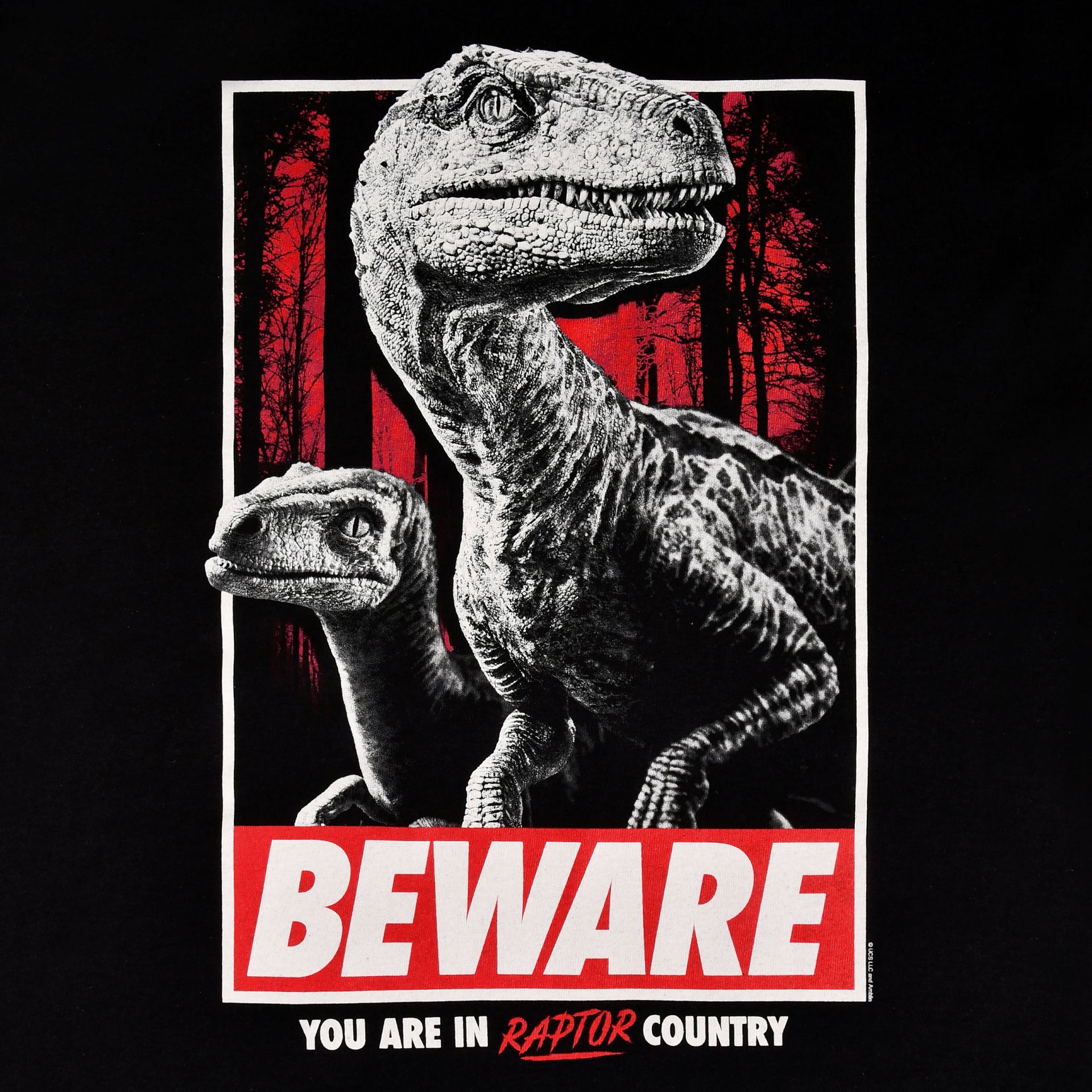 Jurassic Park - Beware Raptor Country T-Shirt schwarz | Elbenwald