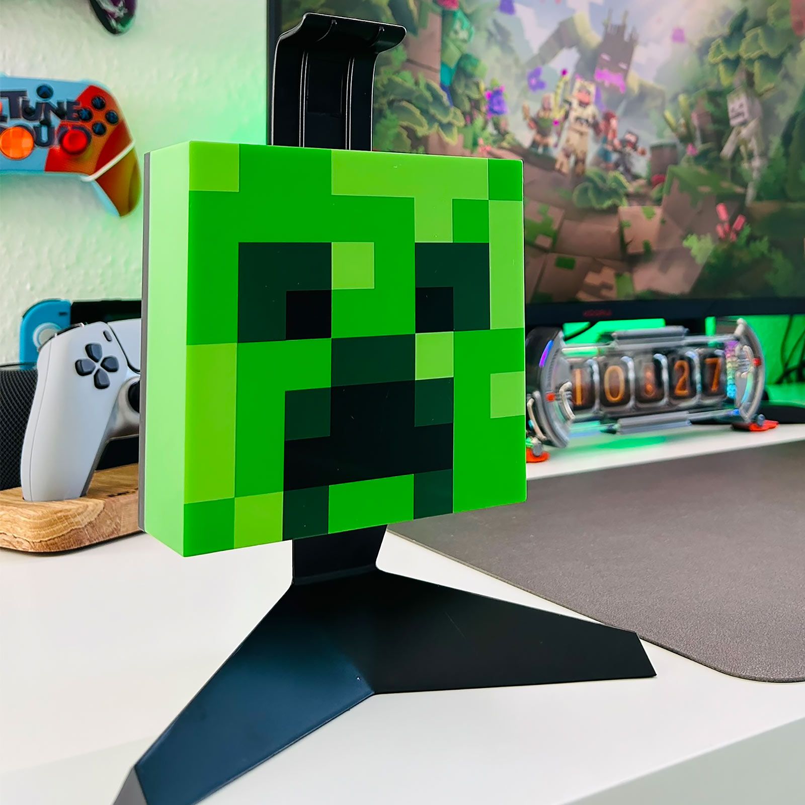 Creeper Headphone Stand with Light - Minecraft | Elbenwald