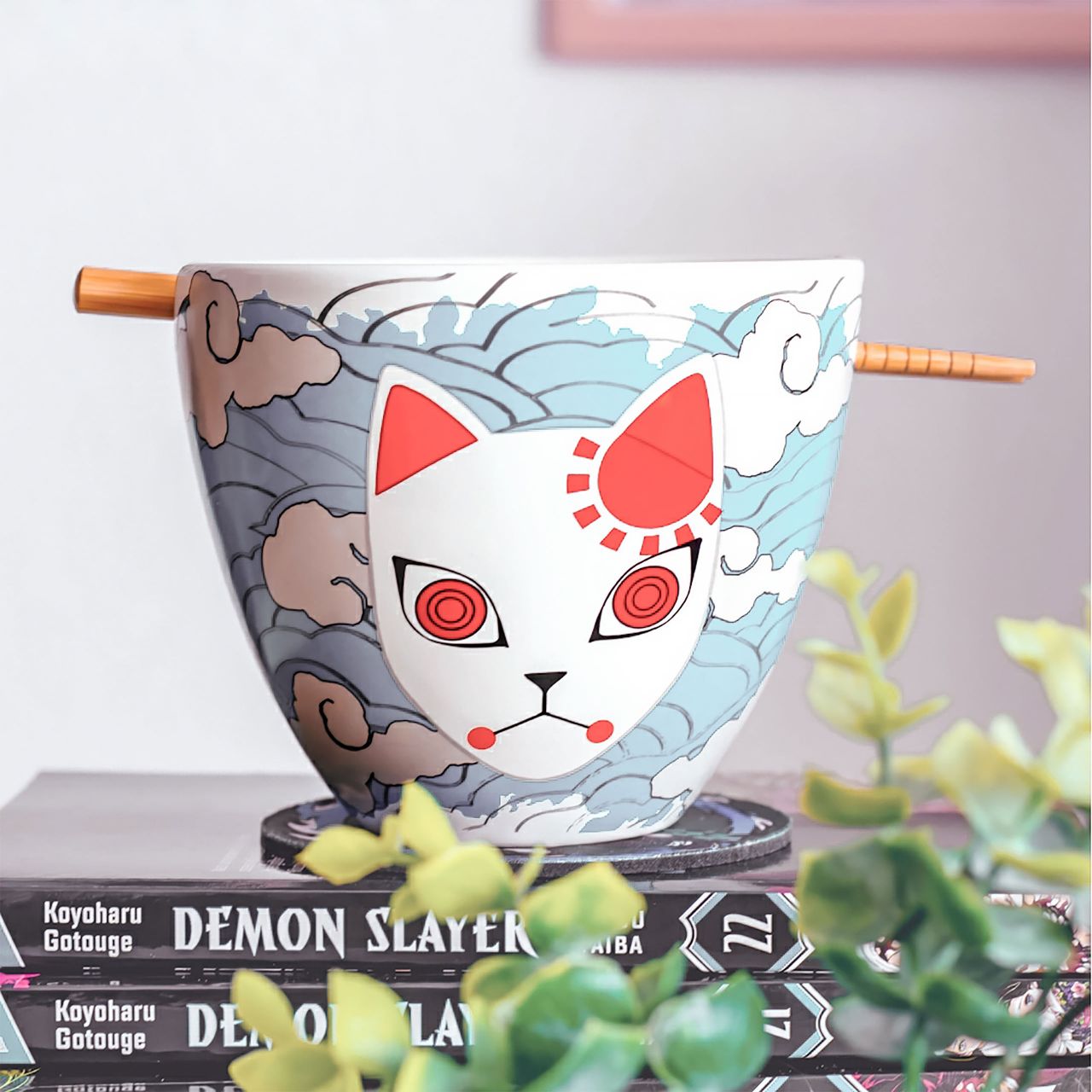 Demon Slayer - Tanjiro Mask Ramen Bowl with Chopsticks | Elbenwald