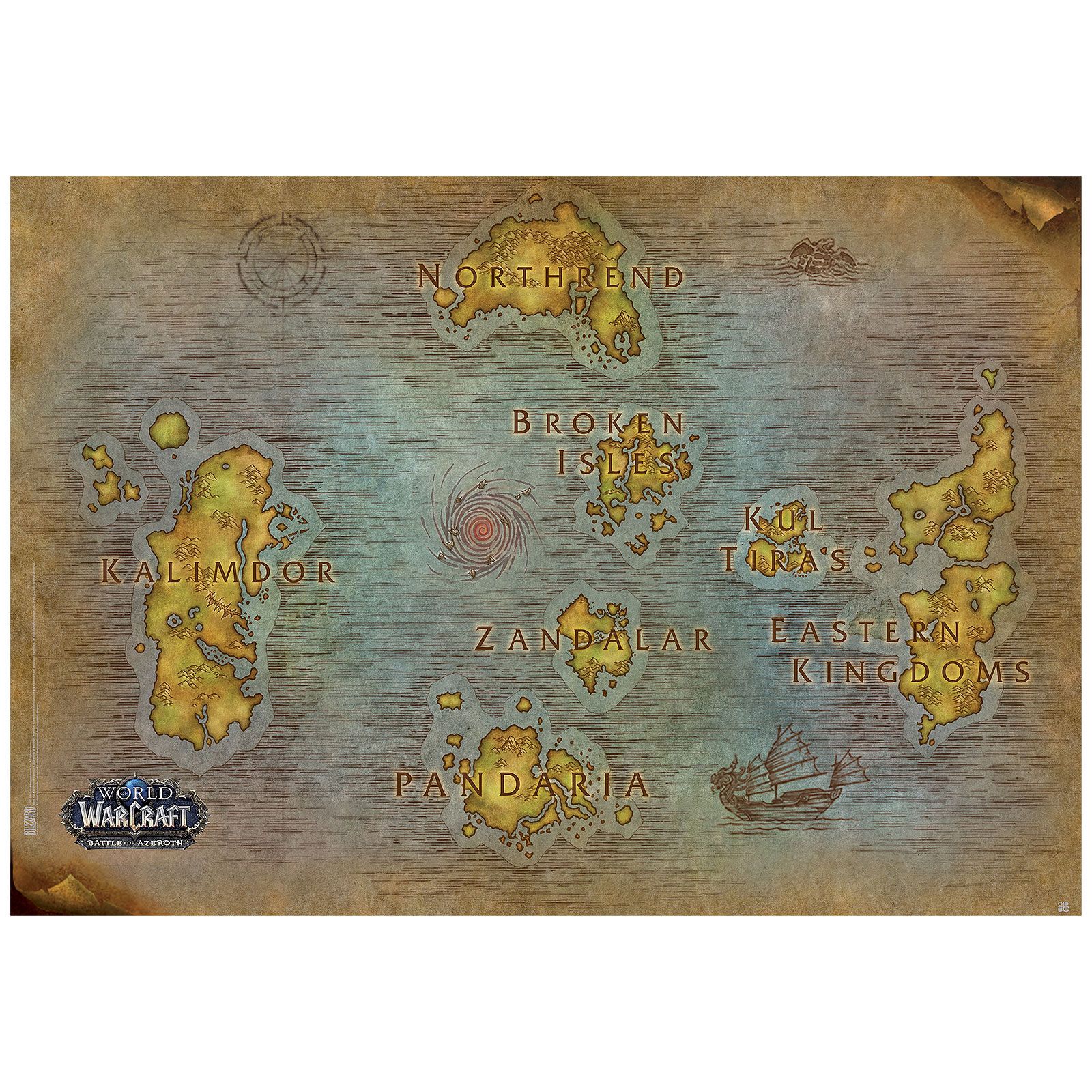 World of Warcraft - Map of Azeroth Maxi Poster | Elbenwald