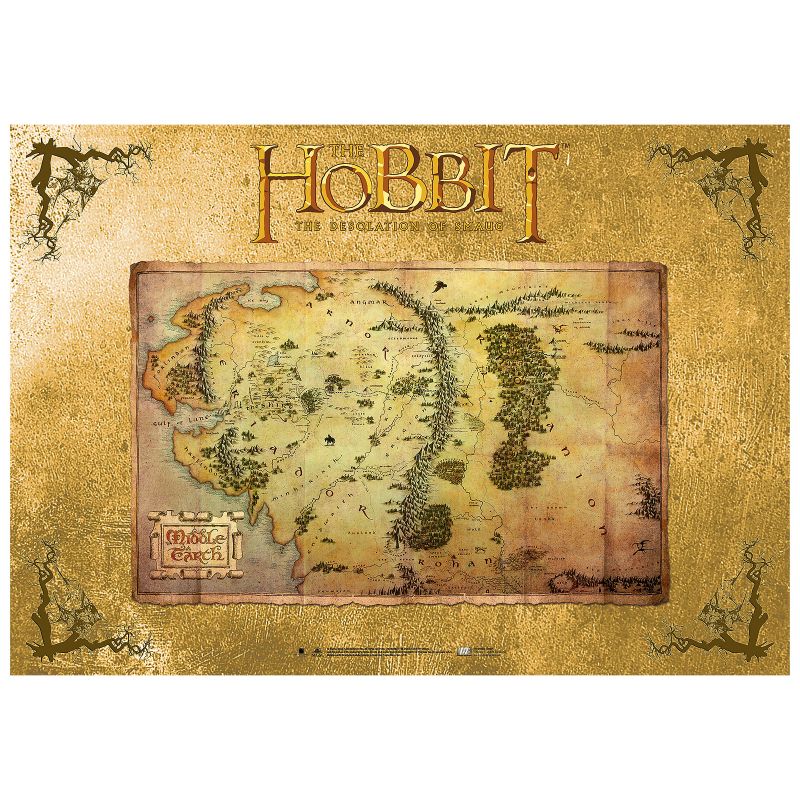 The Hobbit - Middle Earth Map Maxi Poster | The Lord of the Rings ...