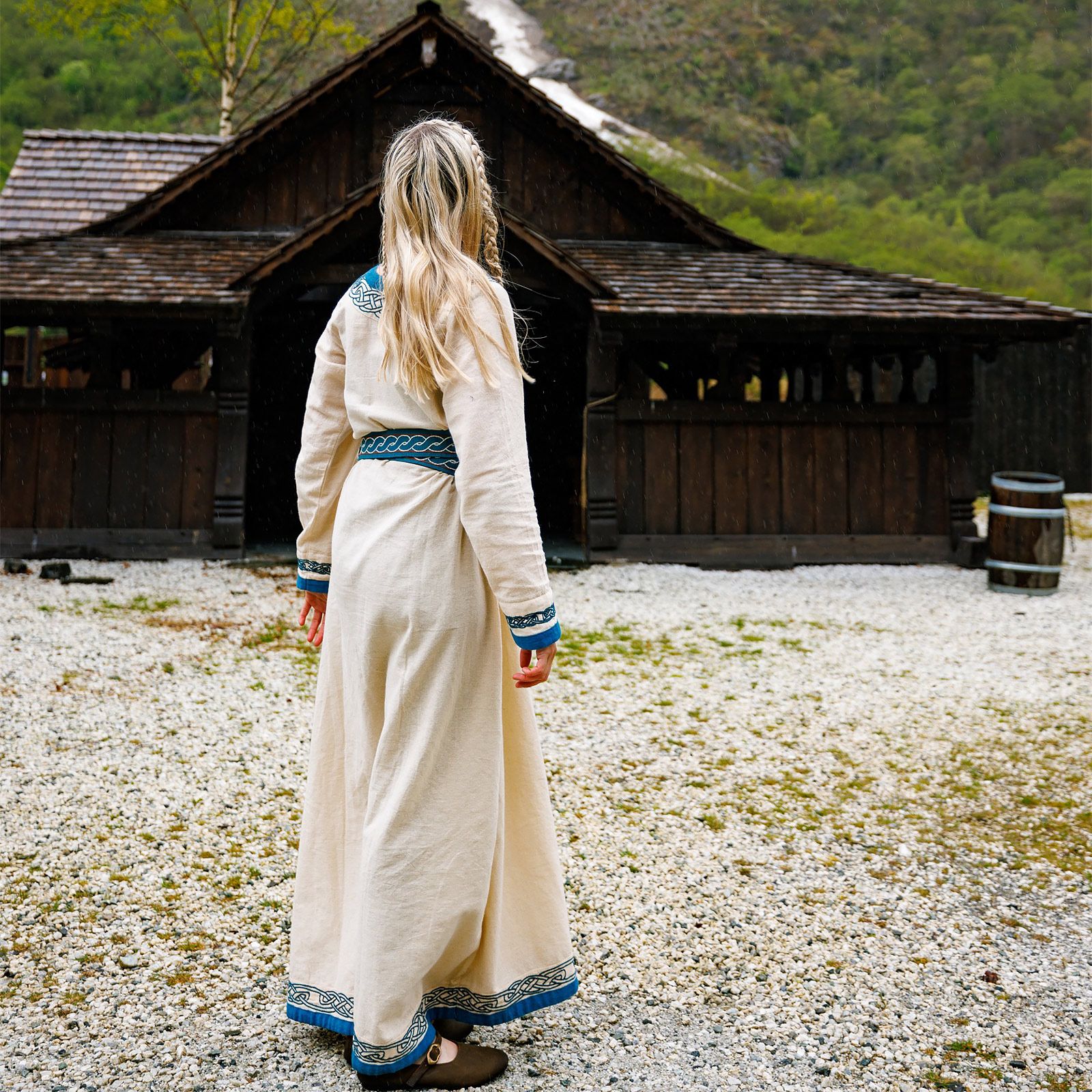 Viking Dress Lagertha Beige-Blue | Elbenwald