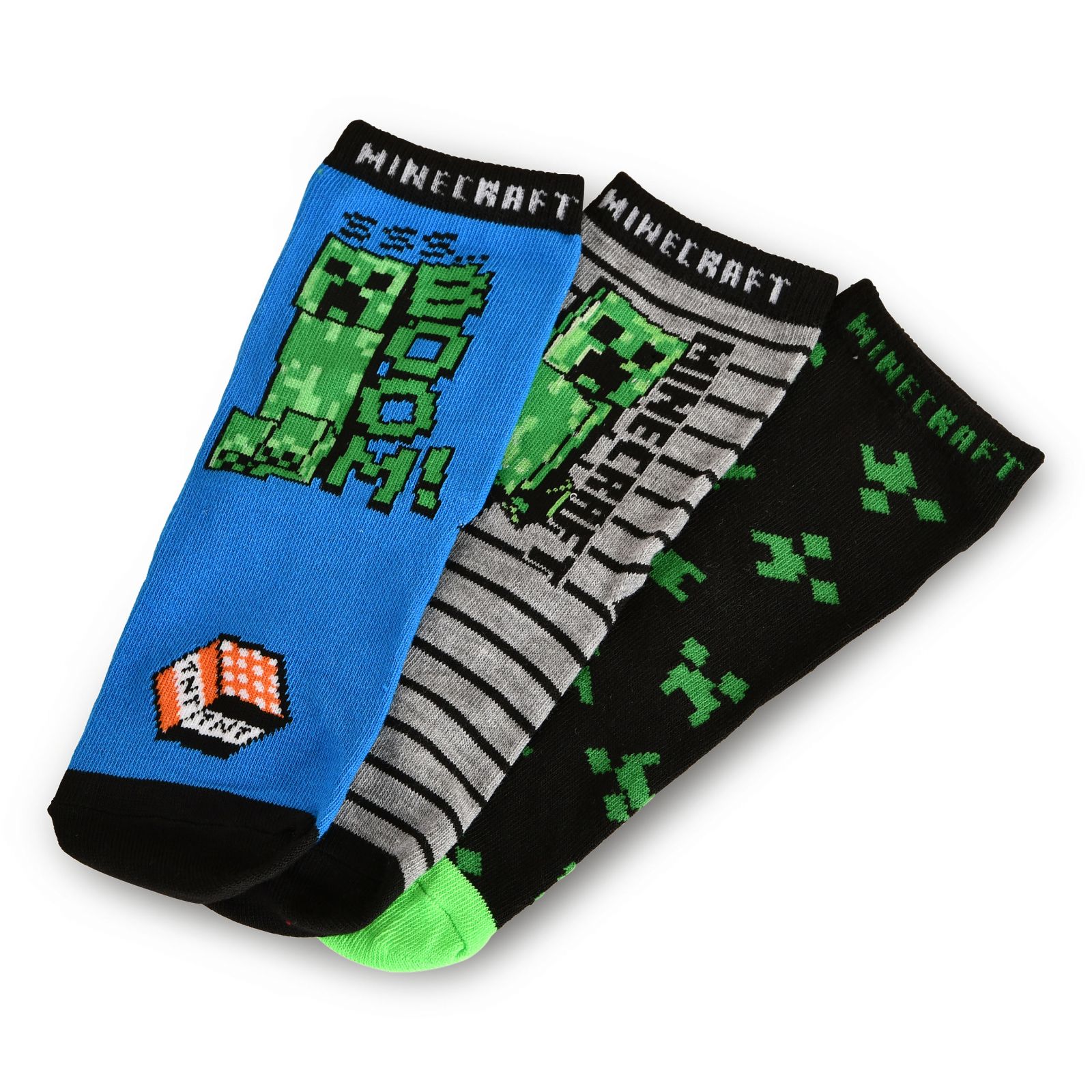 Minecraft - Creeper Children's Socks 3-piece Set | Elbenwald