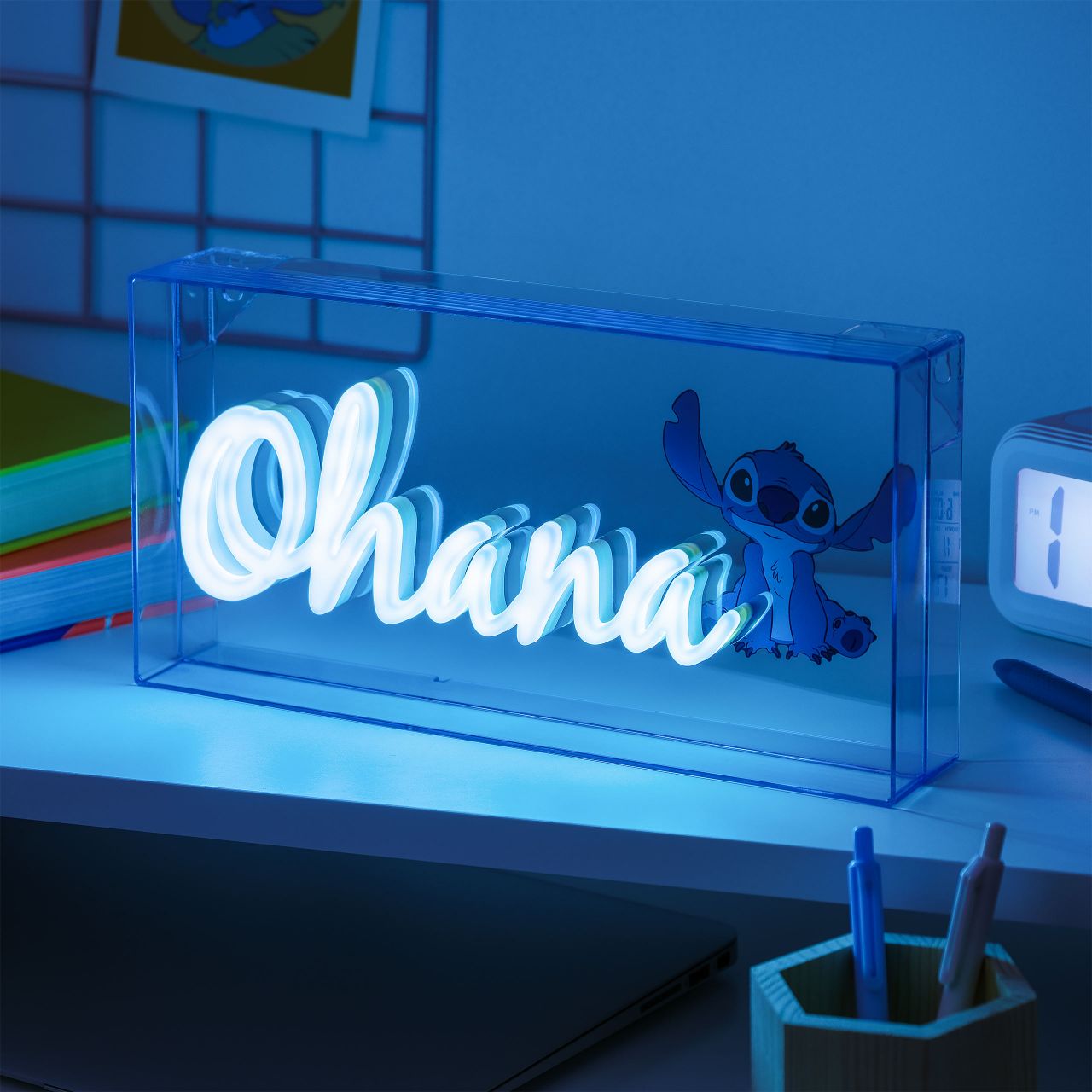 Stitch Ohana Neon Lampe - Lilo & Stitch | Elbenwald