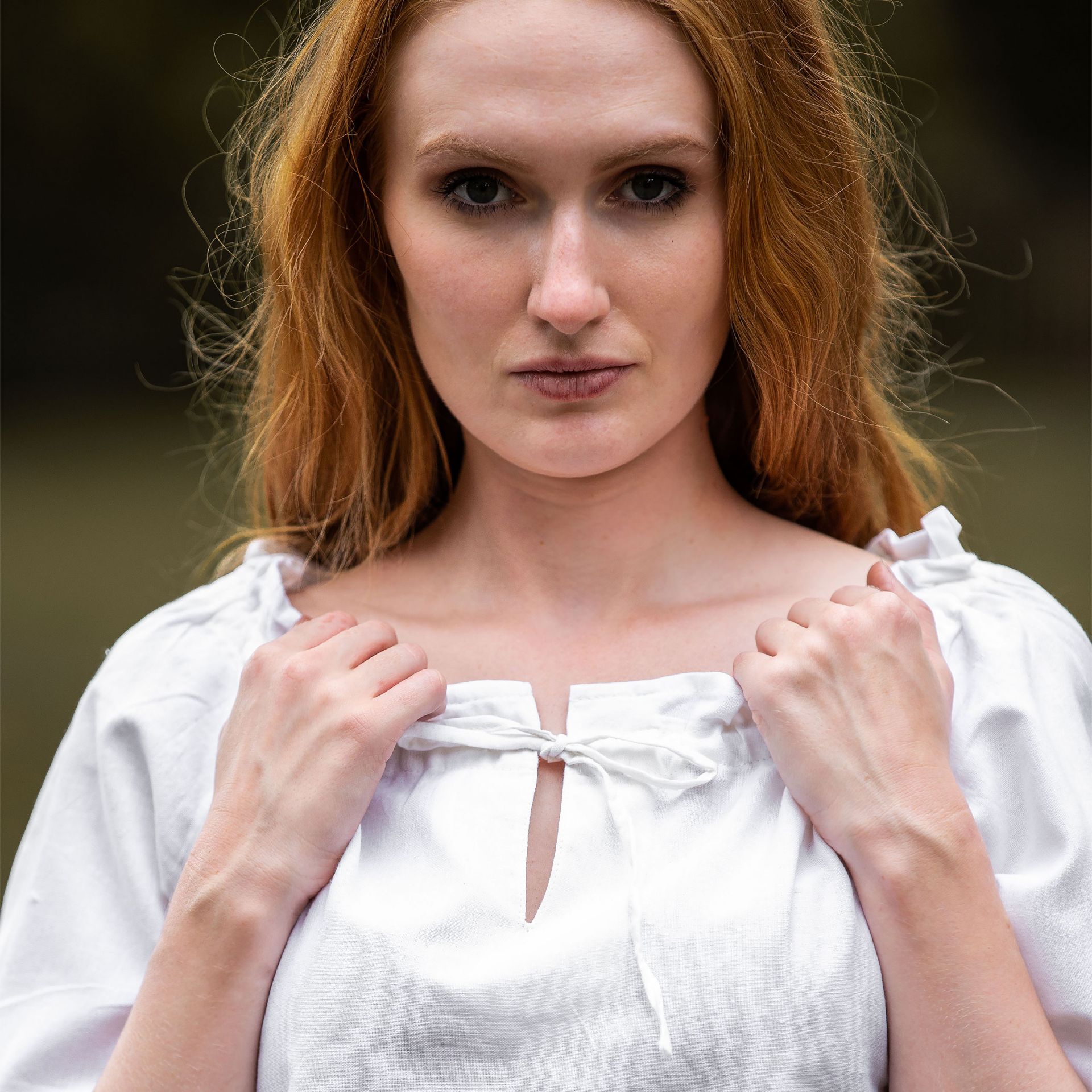 Medieval Blouse Half Sleeve with Lacing White | Elbenwald