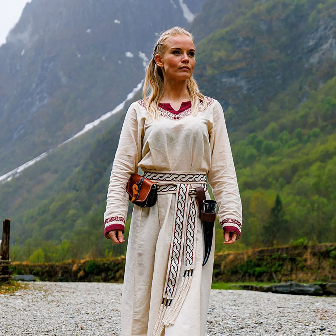 Viking dress Lagertha beige-red | Elbenwald