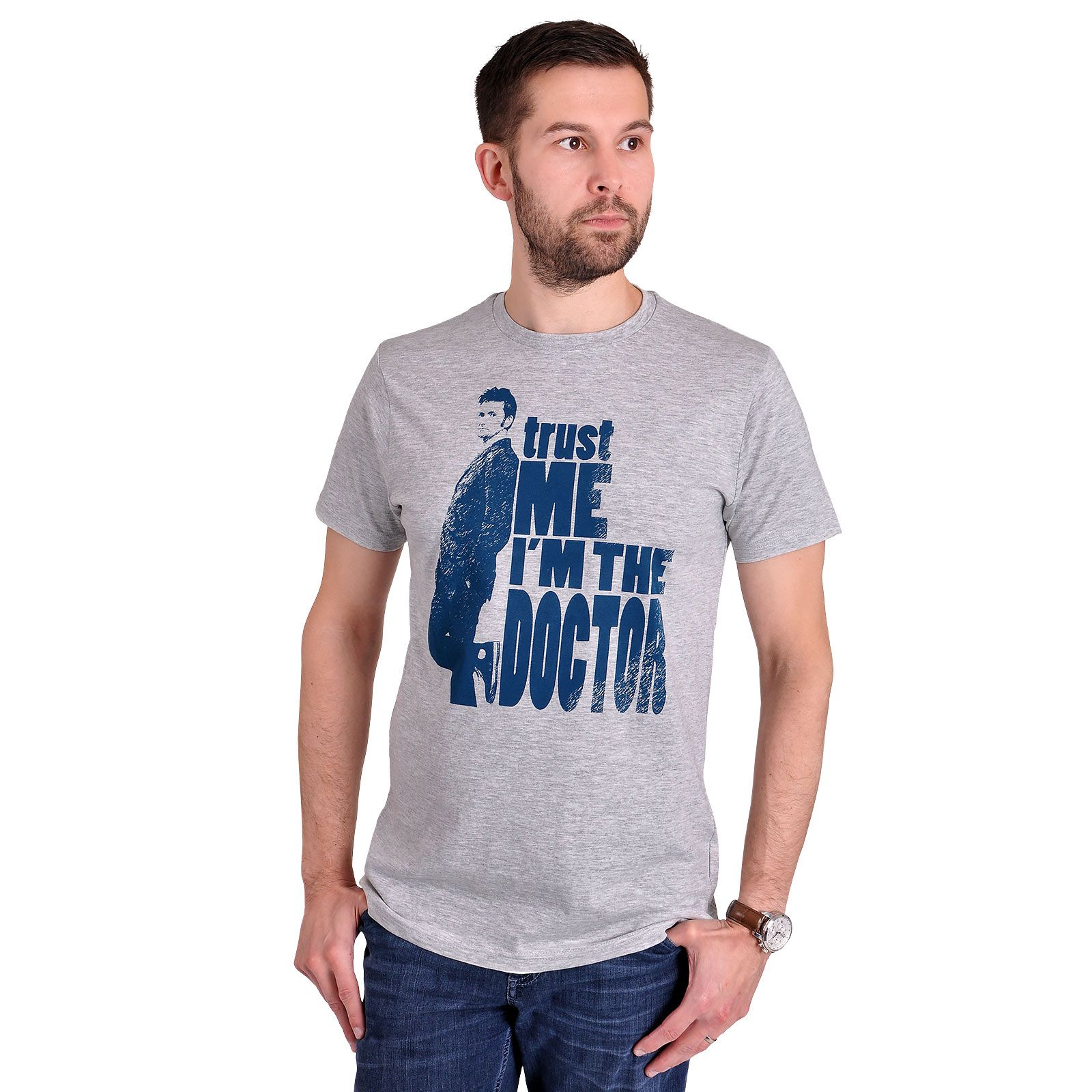 Doctor Who - Vertrouw me ik ben de Doctor T-Shirt grijs | Elbenwald