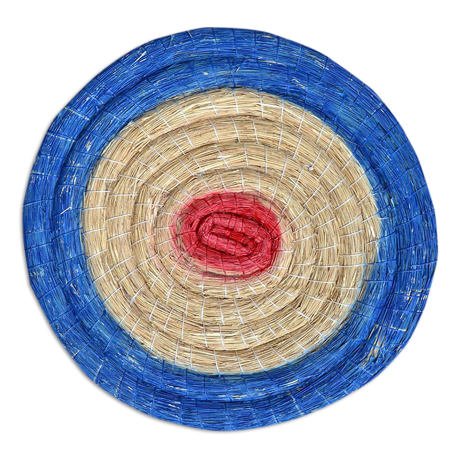 Straw disc round with colored rings | Elbenwald