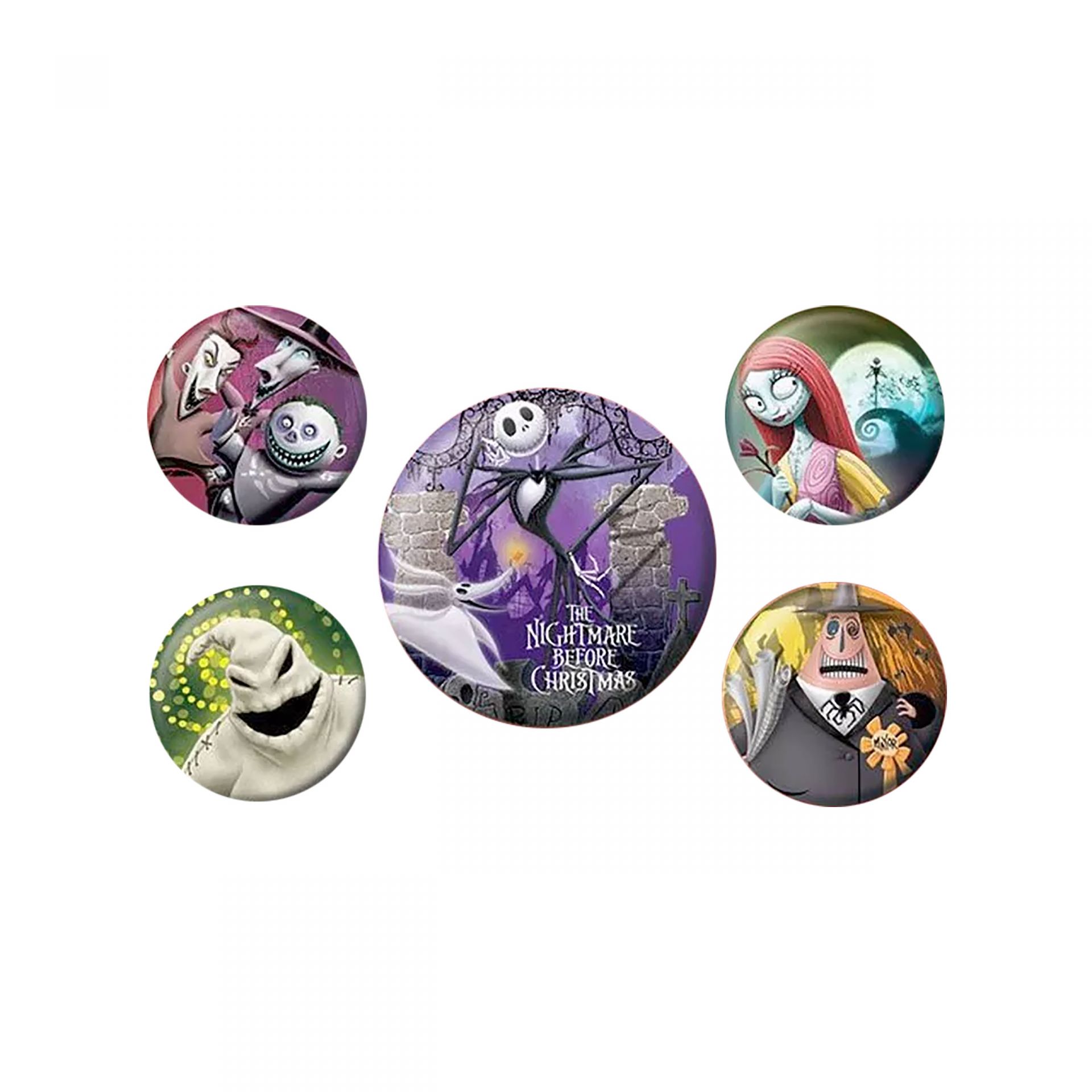 Nightmare Before Christmas - Characters Button 5er Set | Elbenwald